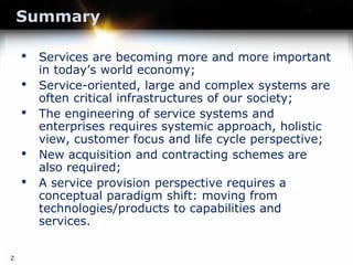 An Introduction to Service Systems Engineering (SSE) | PDF