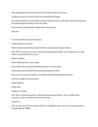 Service tax configuration in india | DOCX