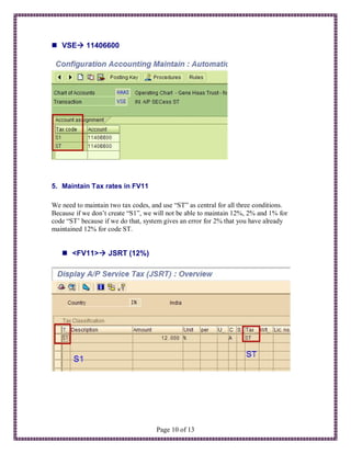 Service taxes india and SAP Configuration (TAXINN) | PDF | Business ...