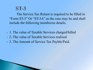 Service tax ppt | PPTX