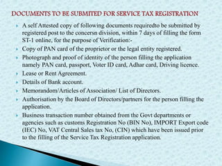 Service tax ppt | PPTX