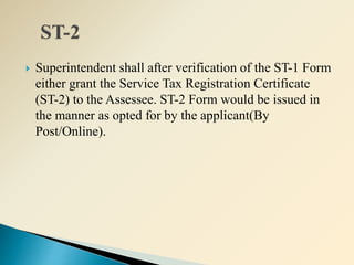 Service tax ppt | PPTX