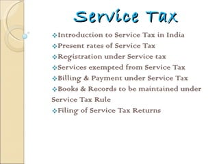 Service tax presentation | PPT