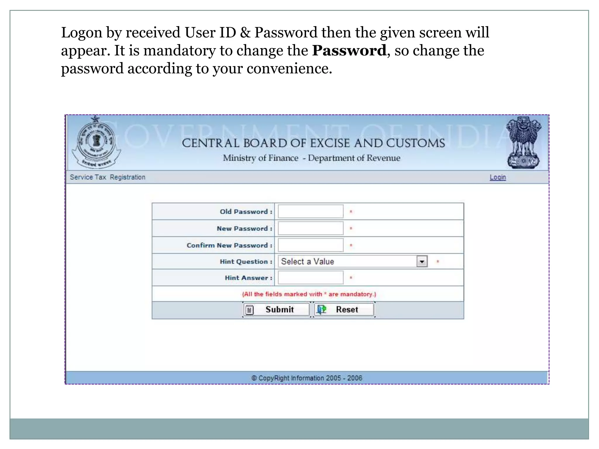 Service tax registration | PPTX | Personal Taxes | Personal Finance