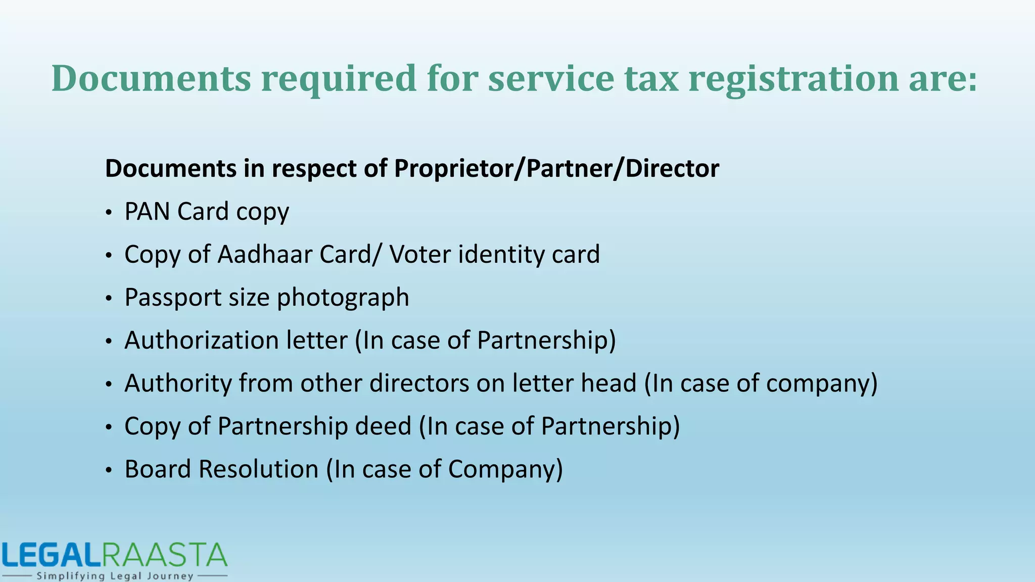 SERVICE TAX RETURN FILLING | PPT