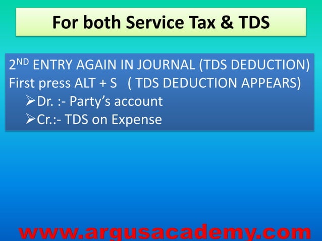 TALLY Service tax & tds ENTRY | PPT