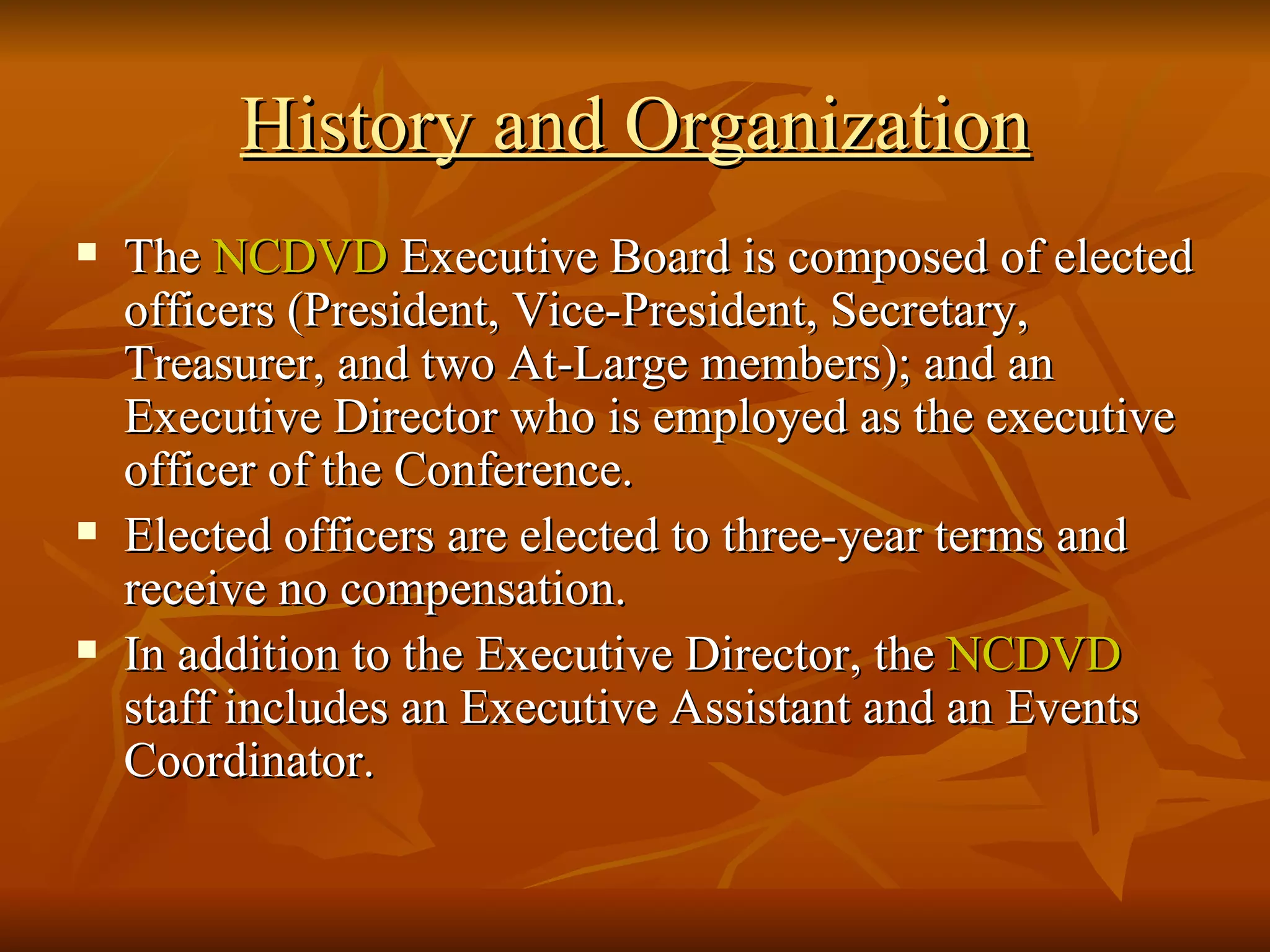 NCDVD: In Service to the Church | PPT