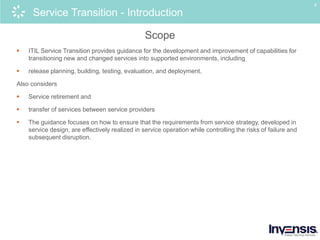 ITIL Intermediate Service Transition Course Preview | PPT