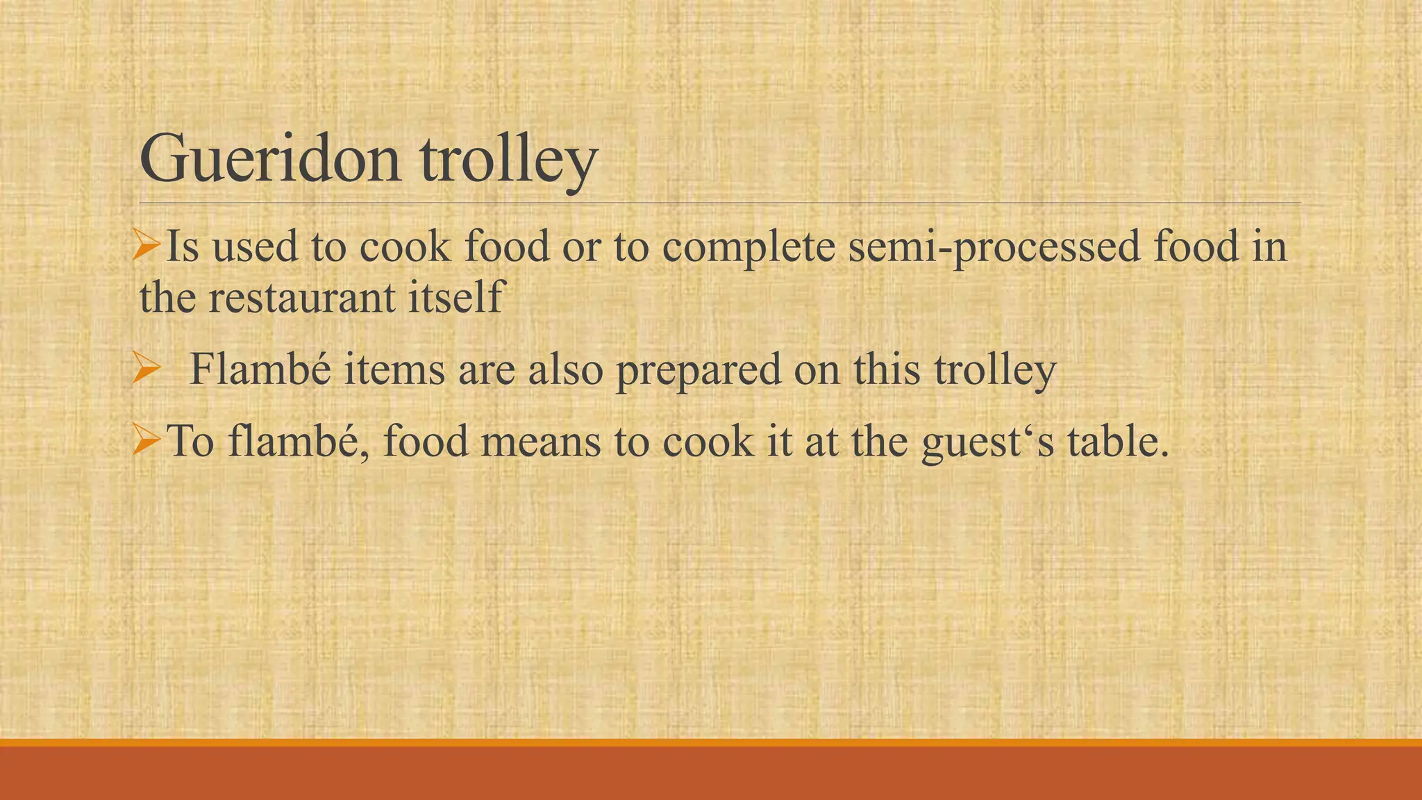 SERVICE TROLLEYS USED IN RESTAURANT SERVICE . | PPTX