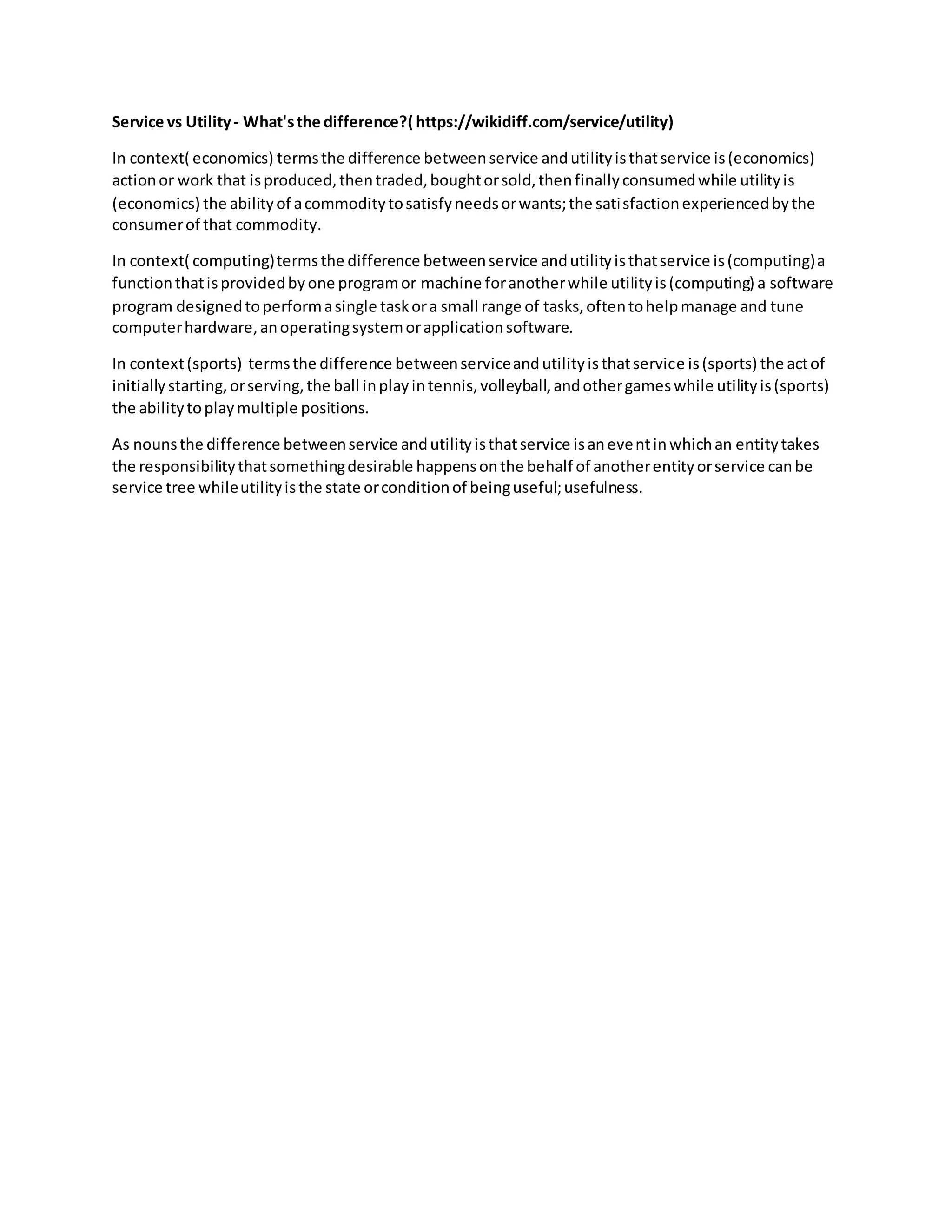 Service vs utility | DOCX