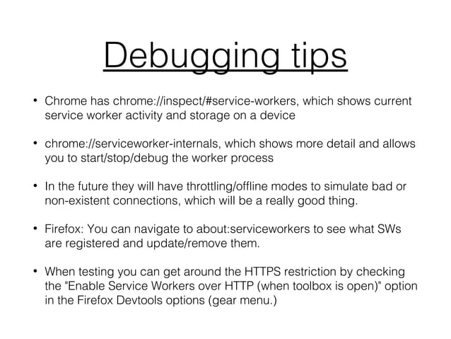 Intro to Service Worker API and its use cases | PPT