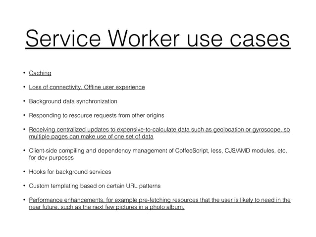 Intro to Service Worker API and its use cases | PPT