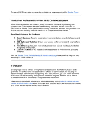 Website Development Without Coding: Simplified Solutions for Businesses ...