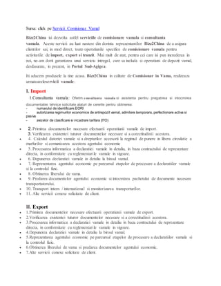 Servicii comisionar vamal | PDF