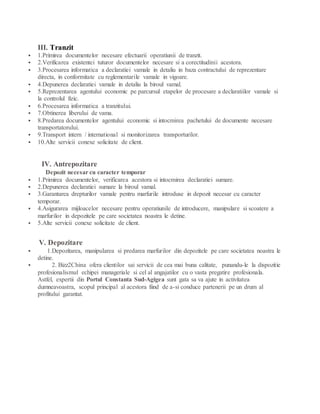 Servicii comisionar vamal | PDF
