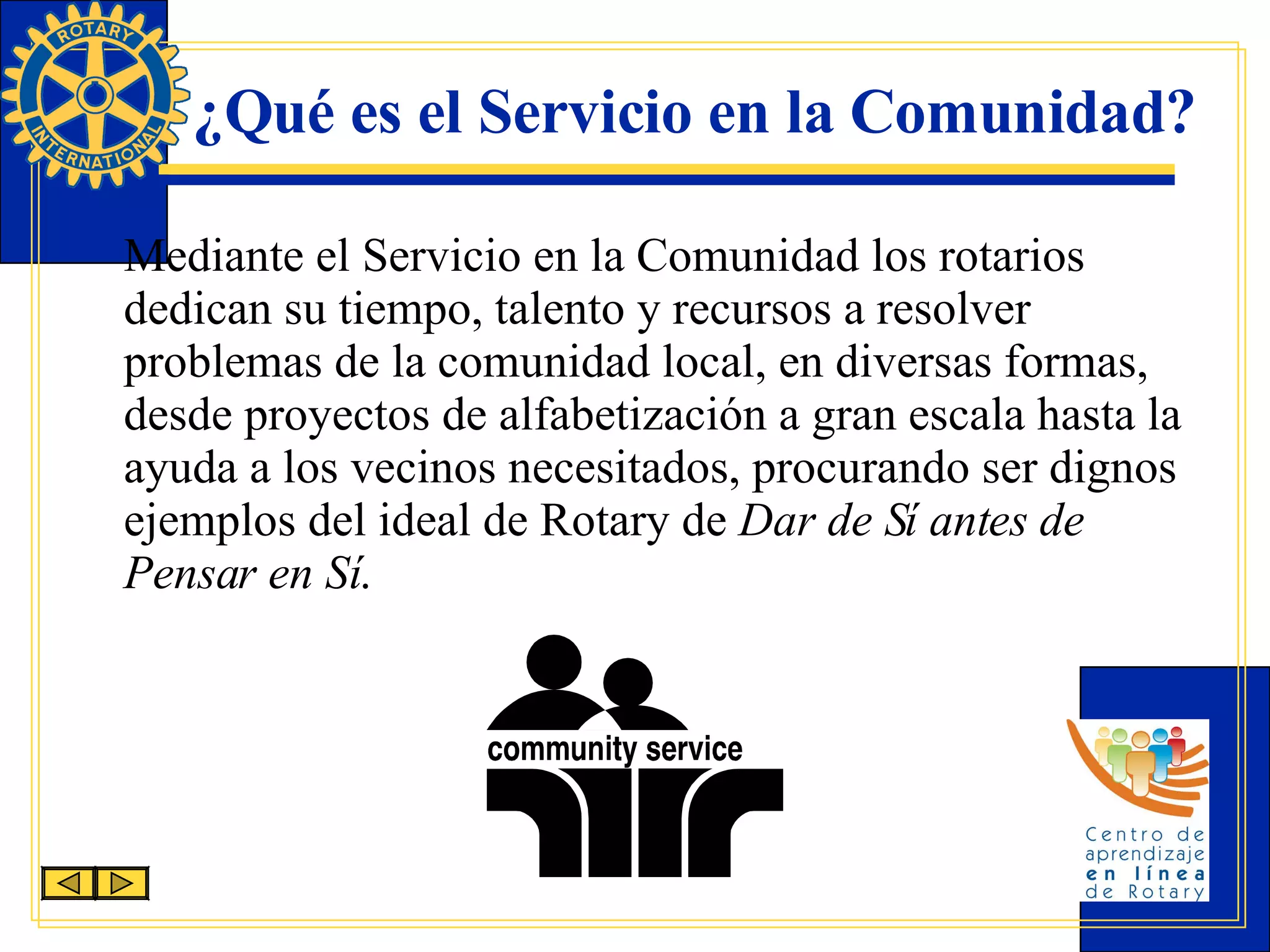 Servicio en la Comunidad | PPT