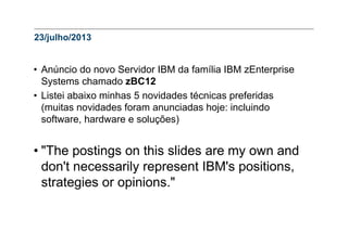 Servidor IBM zEnterprise BC12 | PPT