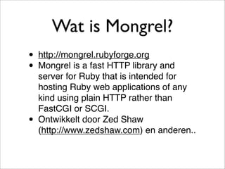 Serving Up Your Rails App On A Mongrel Cluster | PDF