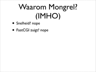 Serving Up Your Rails App On A Mongrel Cluster | PPT