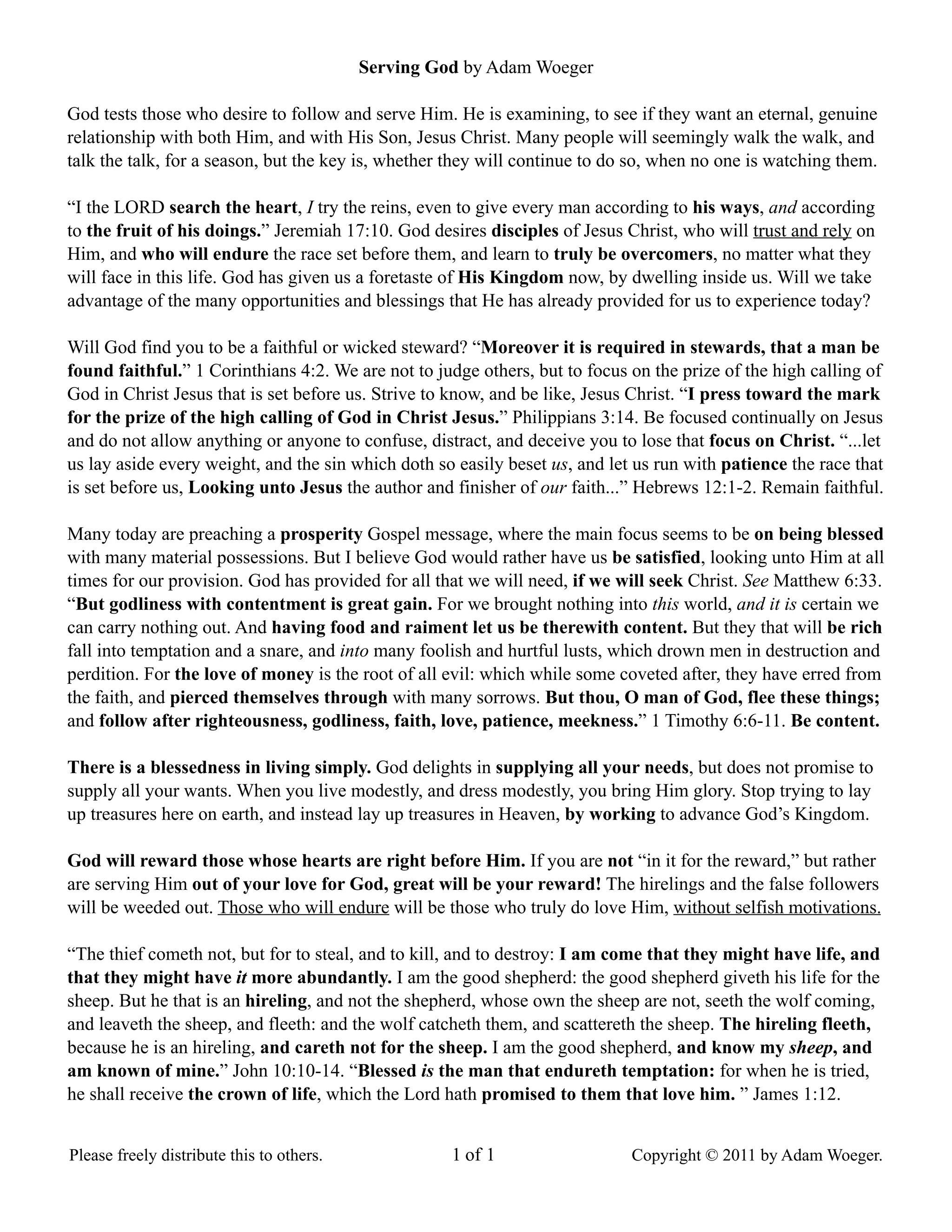 Serving god 46 | PDF