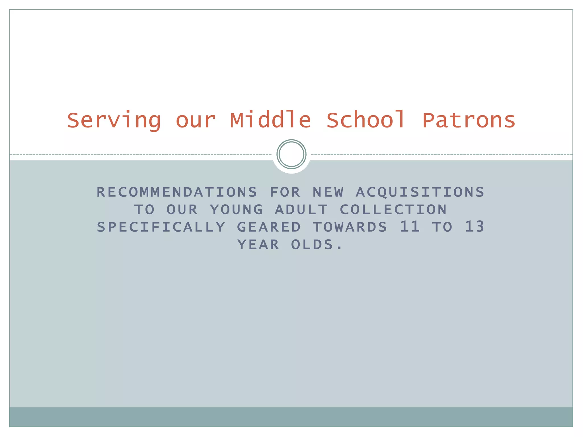 Serving Our Middle School Patrons (With Avatar) | PPTX