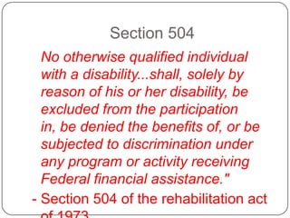 Serving Student Under Section 504 | PPTX