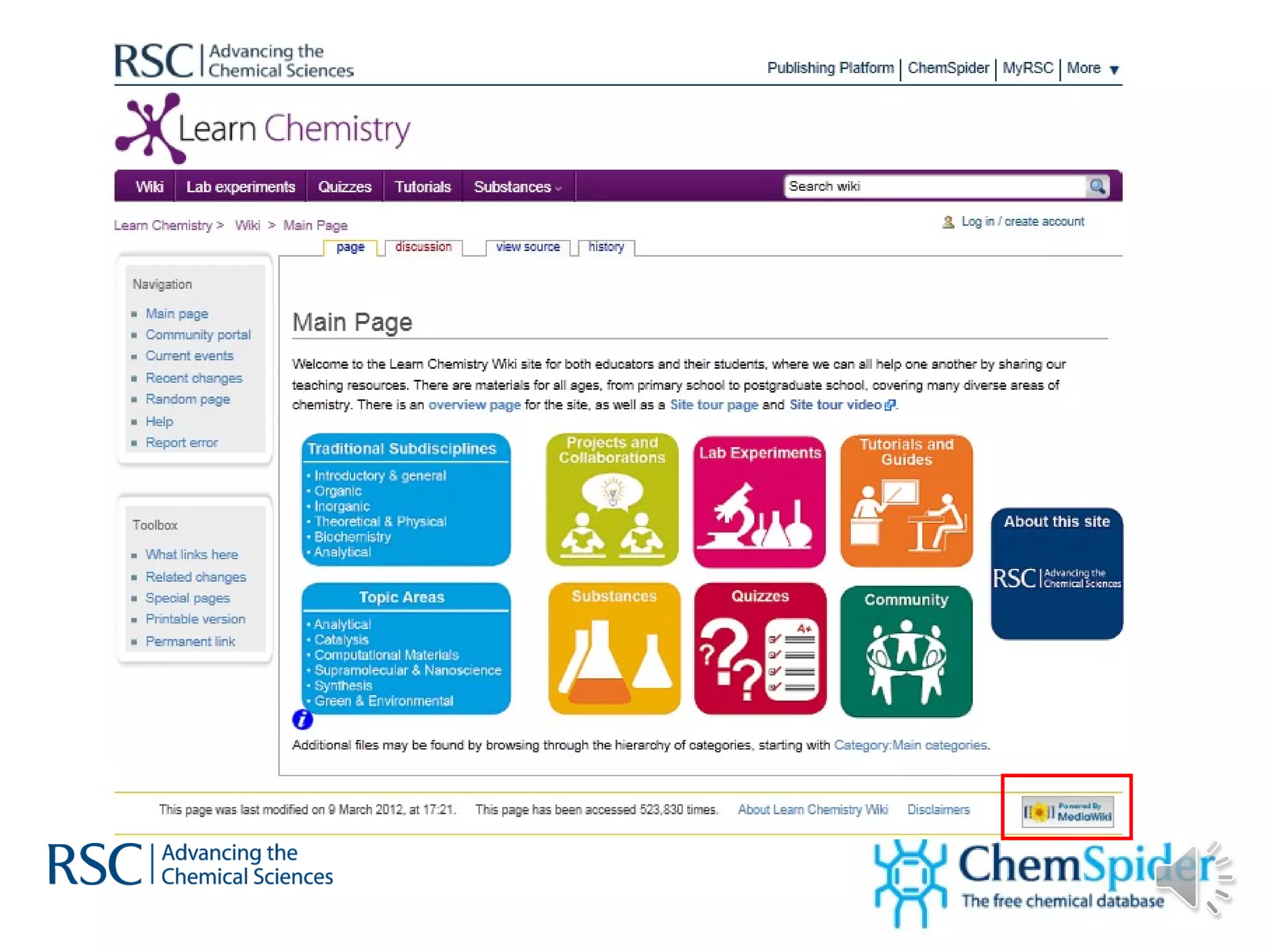 Serving up and consuming community content for chemists using wikis ...