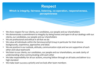 Servisource Core Values | PPSX