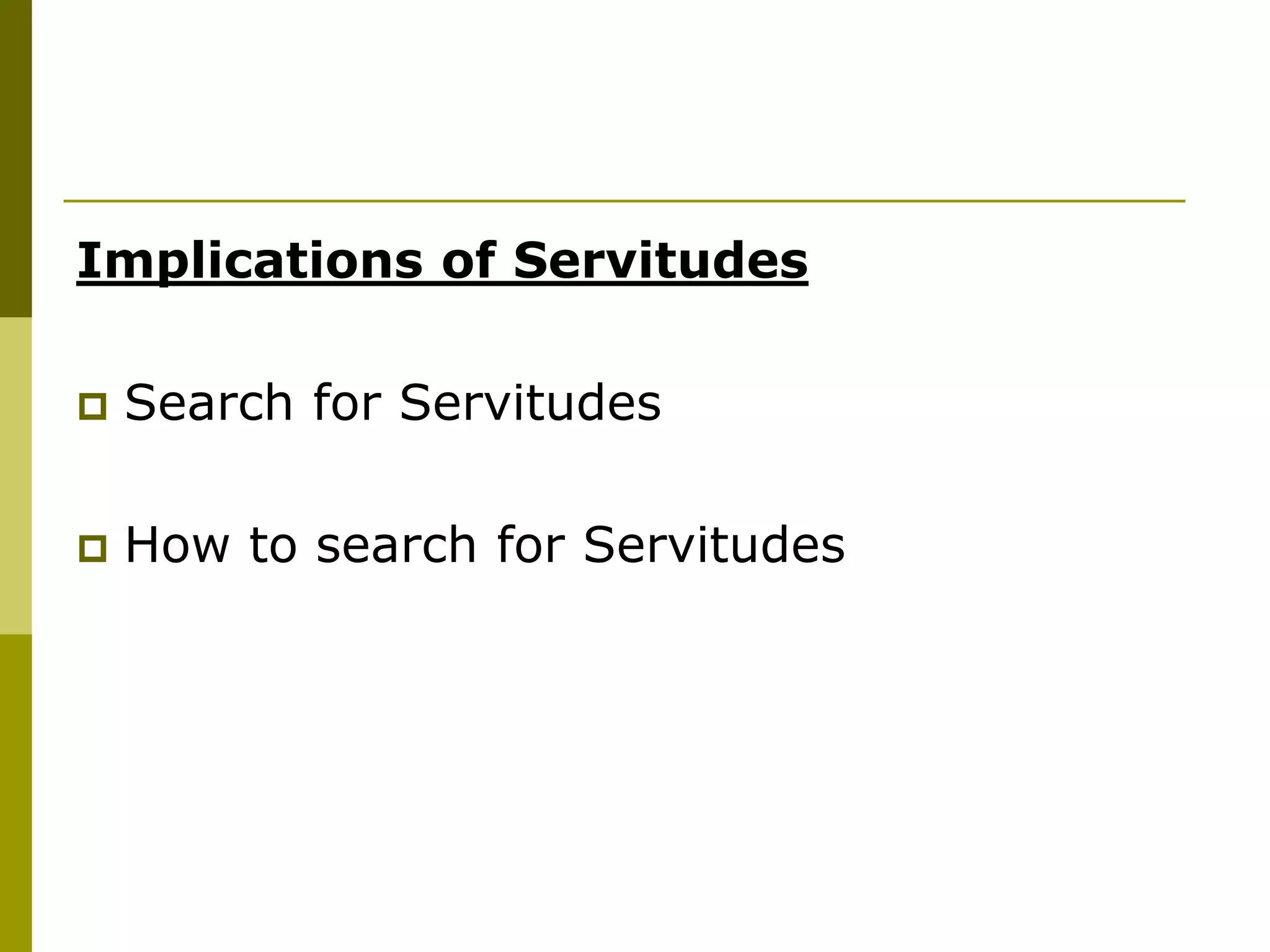 Servitudes on Immovable Property | PPT