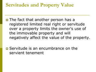Servitudes on Immovable Property | PPT