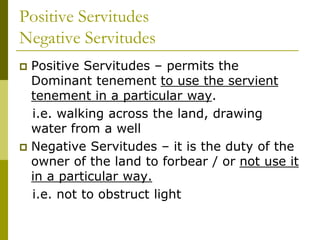 Servitudes on Immovable Property | PPT