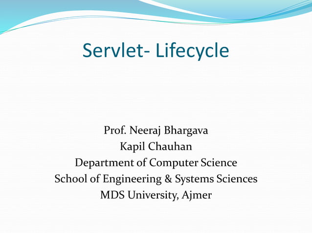 Servlet lifecycle | PPT | Web Development | Internet