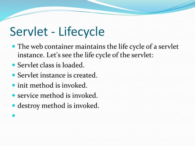 Servlet lifecycle | PPT | Web Development | Internet