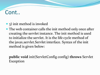 Servlet lifecycle | PPT | Web Development | Internet