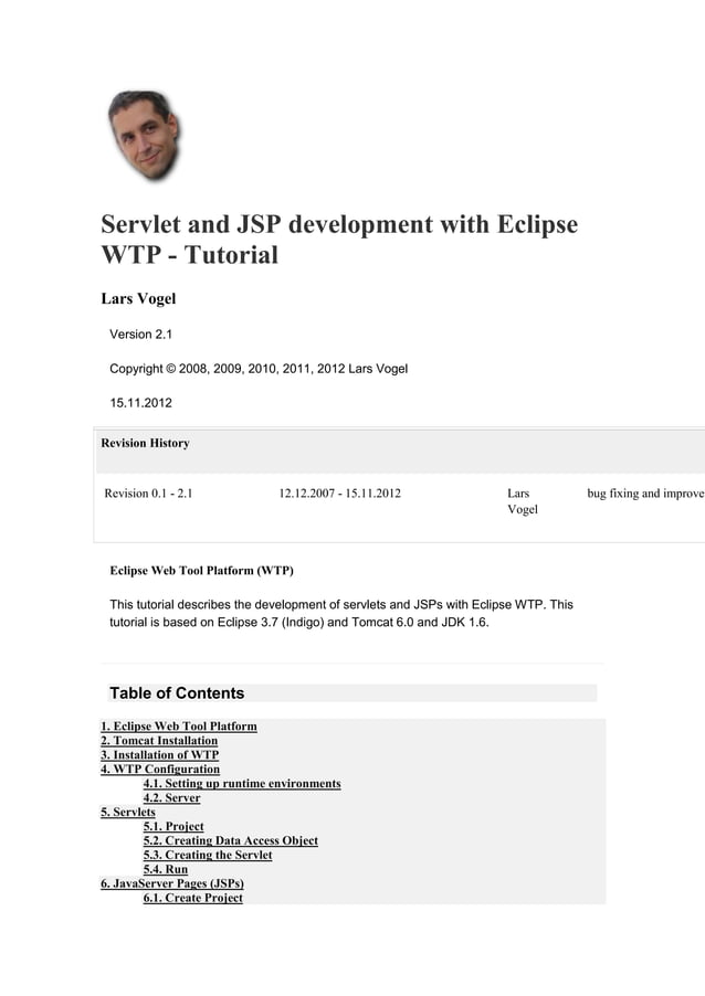Servlet and jsp development with eclipse wtp | PDF