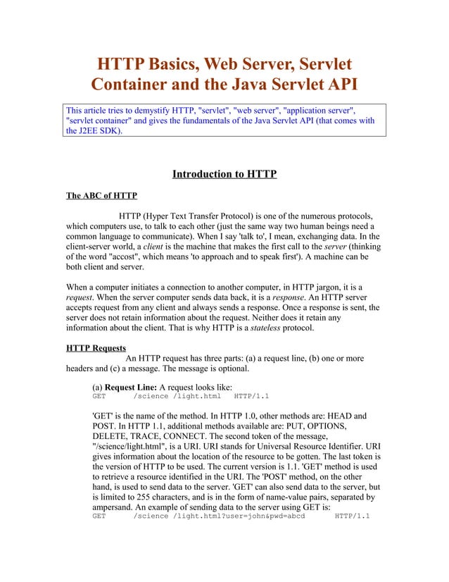 Servlet basics | PDF