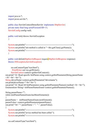 ServletConfig & ServletContext | PDF