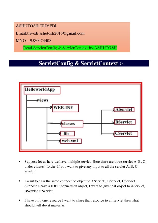 ServletConfig & ServletContext ServletConfig & ServletContext