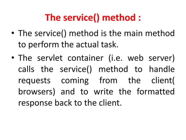 Servlet life cycle | PPT | Web Development | Internet