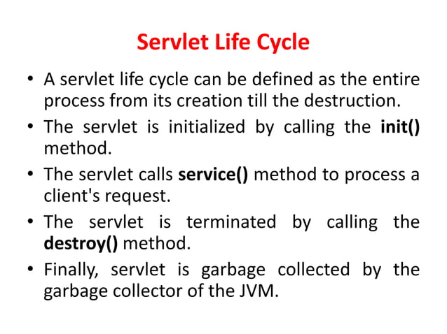 Servlet life cycle | PPT | Web Development | Internet