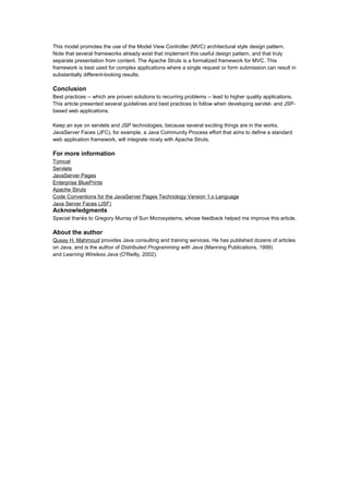Servlets and jsp pages best practices | PDF