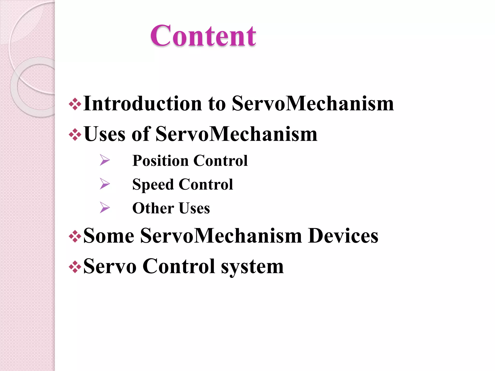 Servo mechanism and control system | PPTX