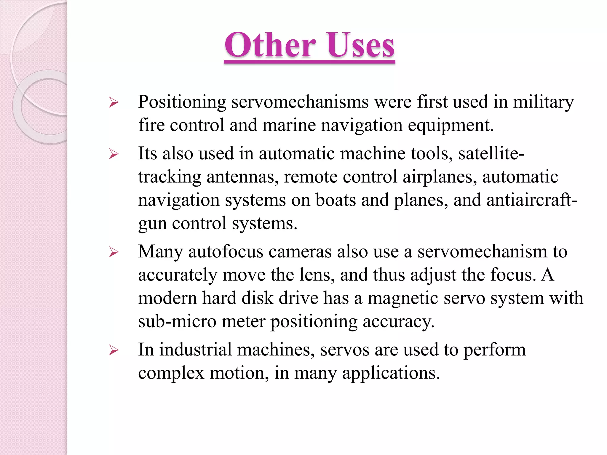 Servo mechanism and control system | PPTX