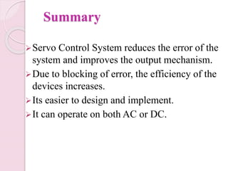 Servo mechanism and control system | PPTX