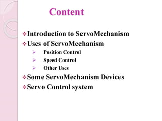 Servo mechanism and control system | PPTX