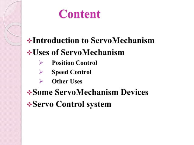 Servo mechanism and control system | PPTX | Radio Control | Hobbies ...