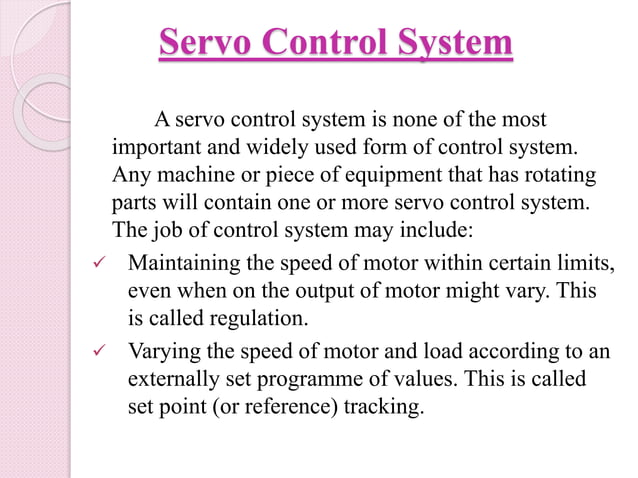 Servo mechanism and control system | PPTX | Radio Control | Hobbies ...