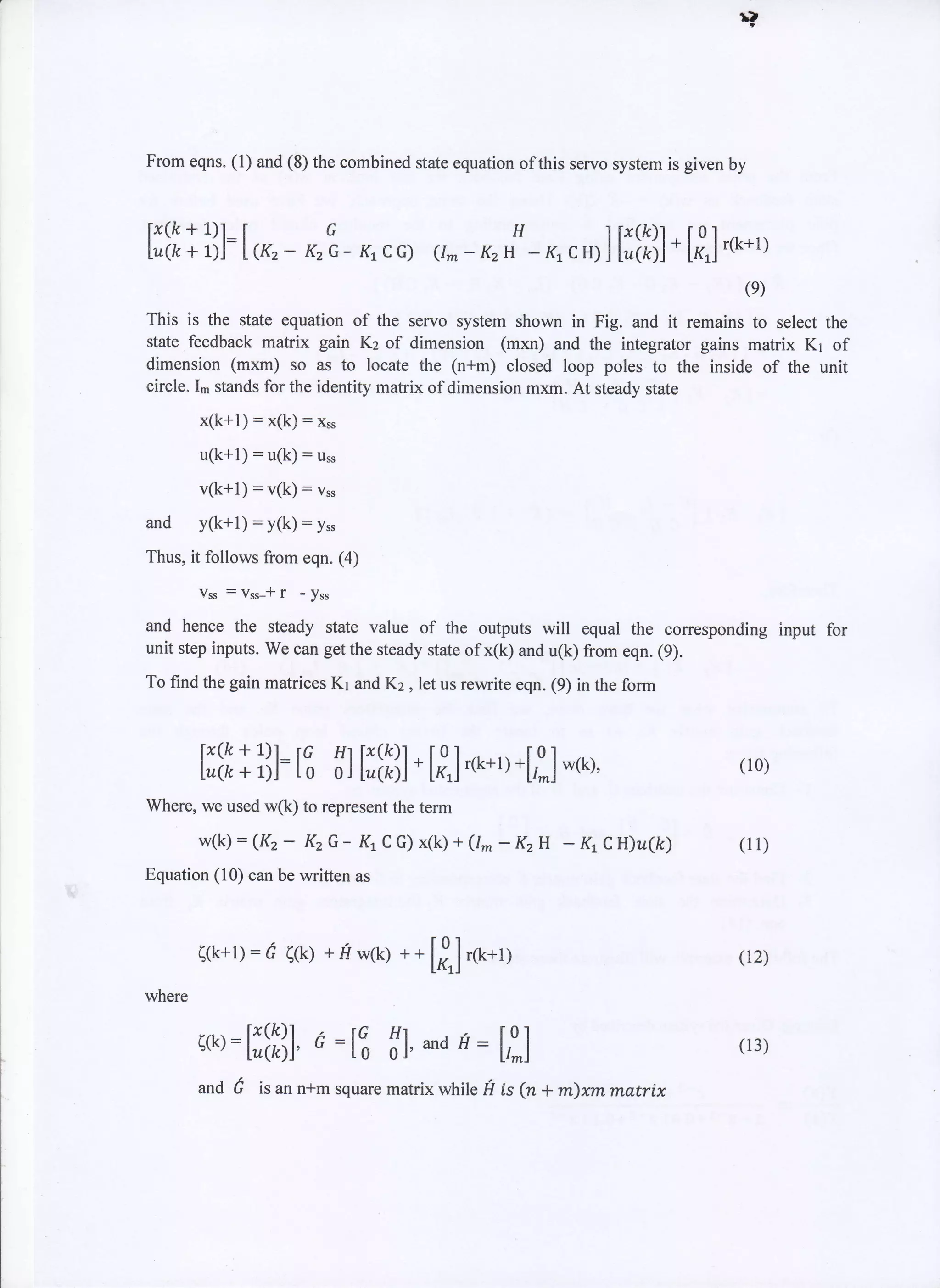 Servo Systems Integral State Feedback Lecture 2020 Pdf Physics Science