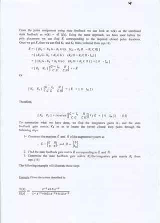 Servo systems-integral-state-feedback-lecture-2020 | PDF | Physics | Science