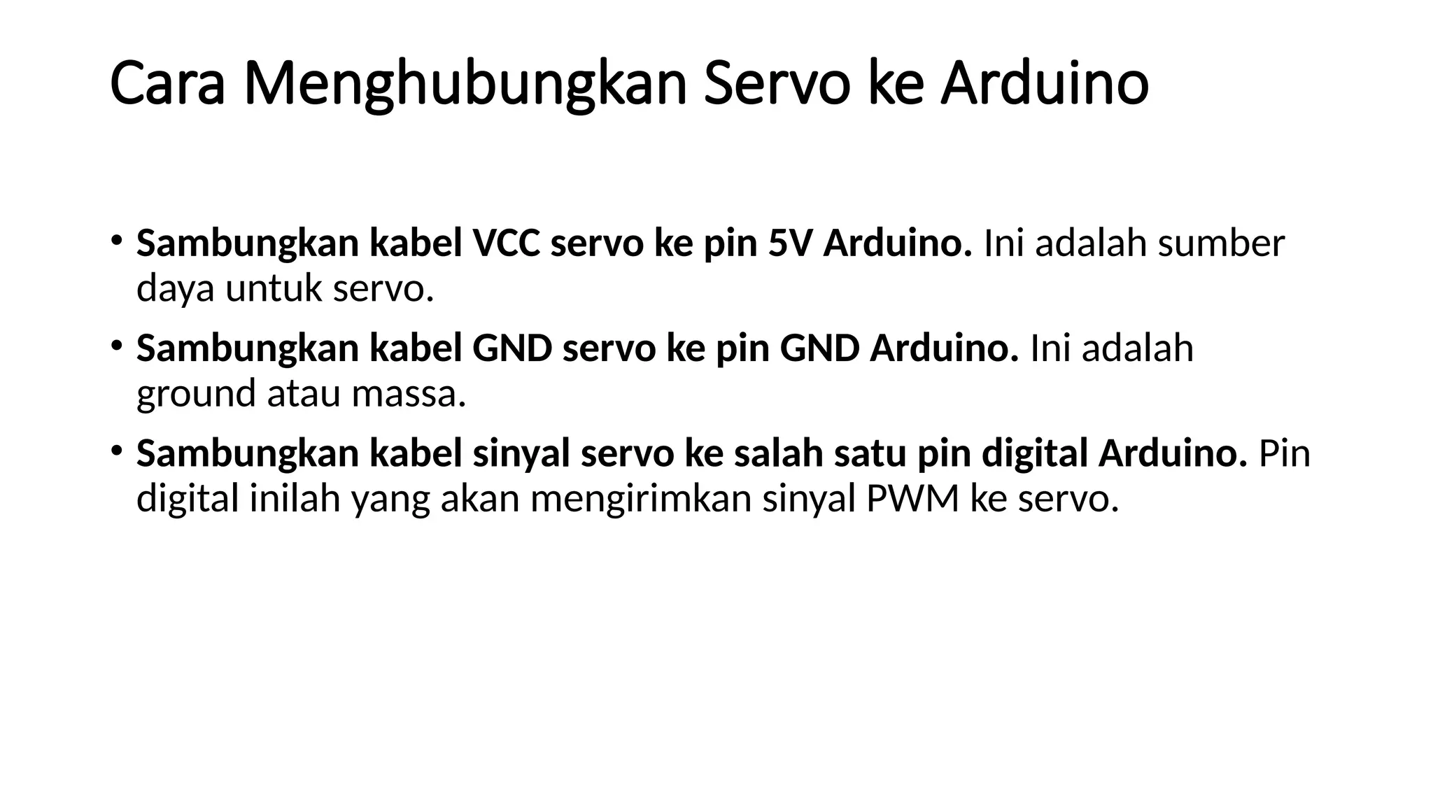 Servo Dalam Arduino Motor Pintar Untuk Proyek Kreatif Ppt